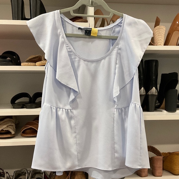 French Connection | Tops | French Connection Baby Blue Hammered Satin ...
